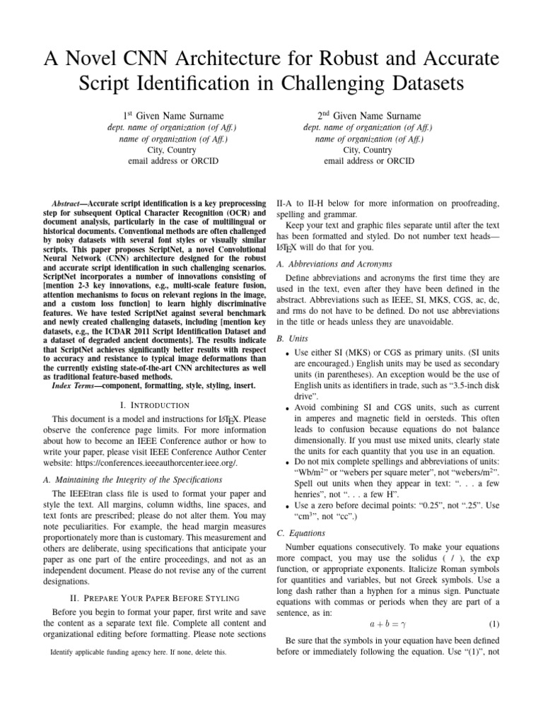 IEEE Conference Template 062824 | PDF | Note (Typography) | Bracket