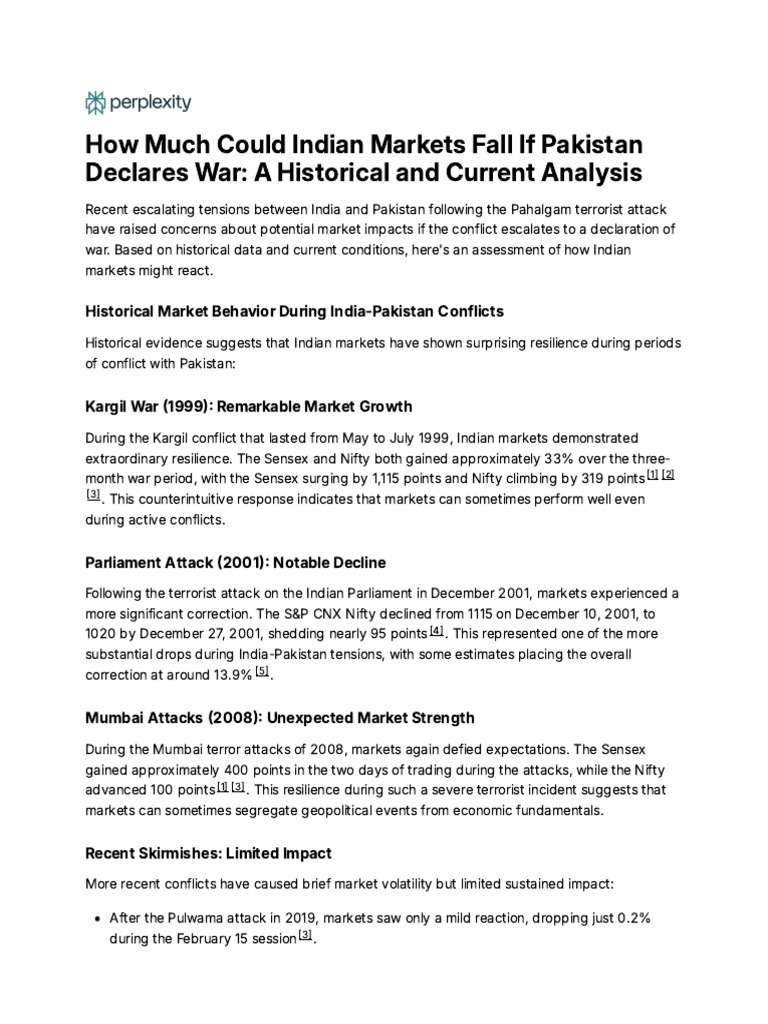 How Much Could Indian Markets Fall | PDF | Stocks | Economies