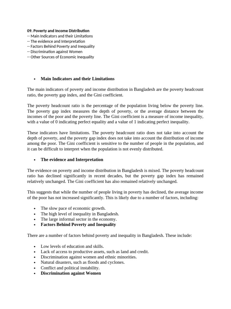 Poverty and Income Distribution (B) | PDF | Income Distribution ...