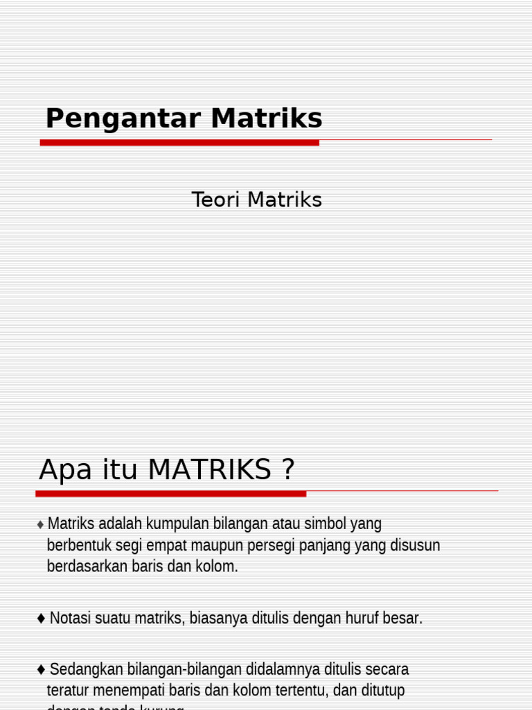 0-Pengantar Matriks | PDF