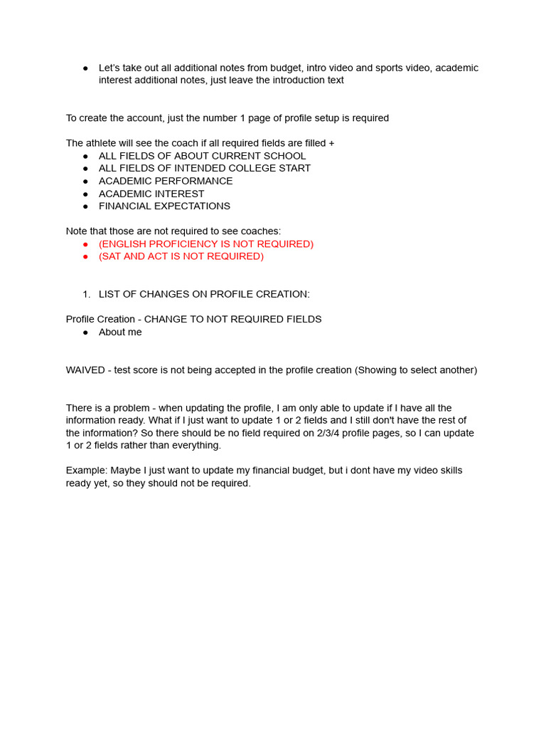 The Athlete Will See The Coach If All Required Fields Are Filled + | PDF