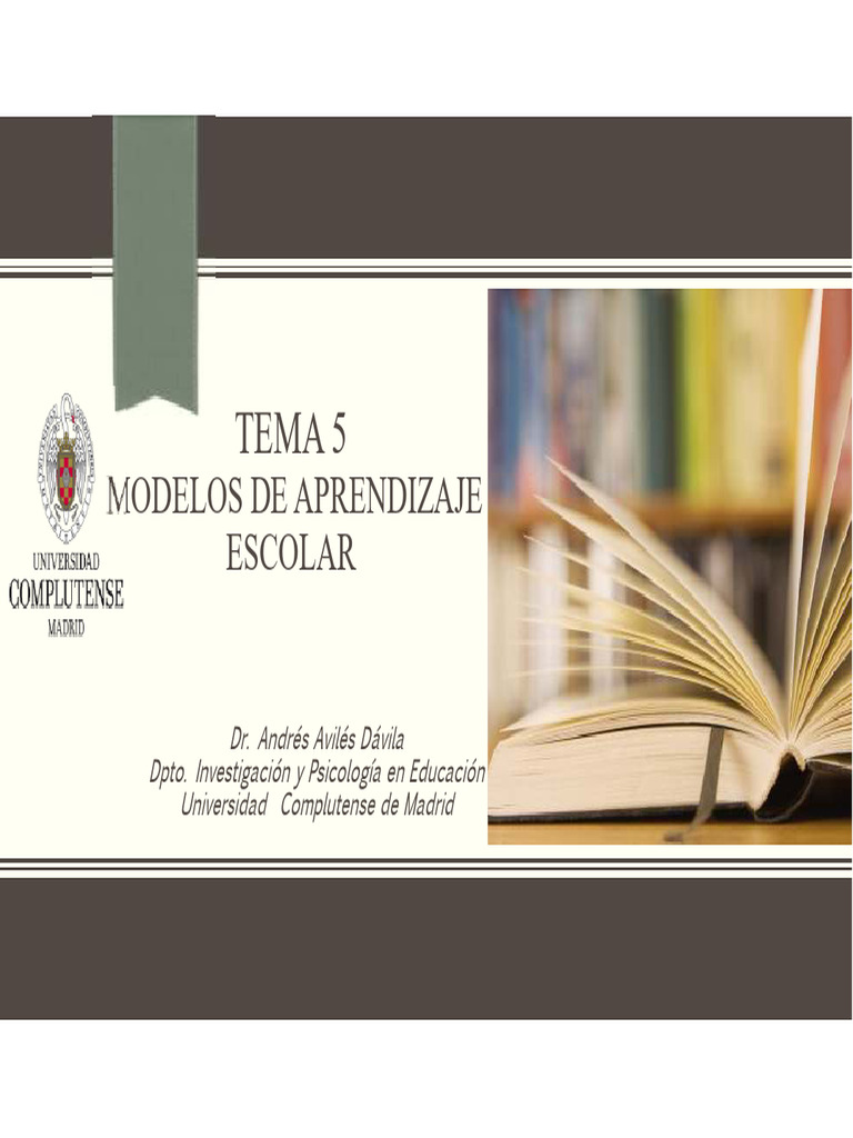 Tema 5 Modelos de Aprendizaje | PDF | Condicionamiento clásico | Reforzamiento
