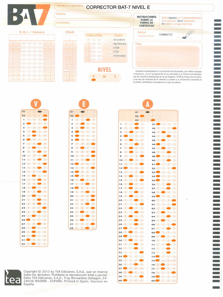CORRECTOR - BAT 7 Nivel E | PDF