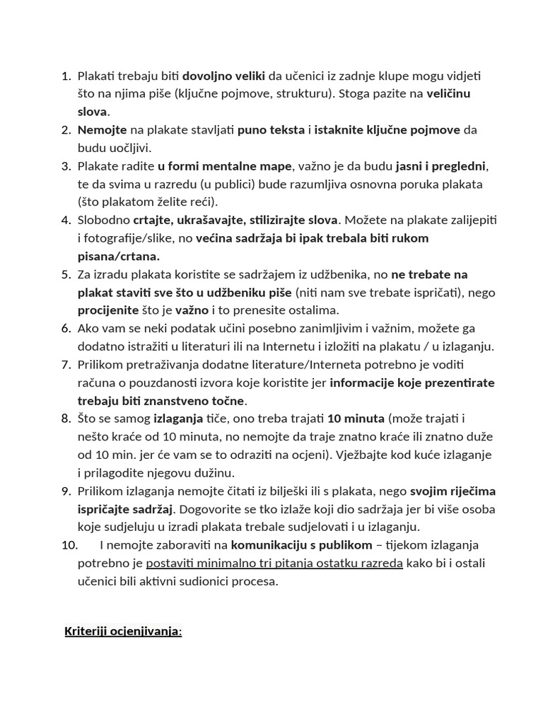 PLAKAT - Upute Za Izradu Plakata | PDF