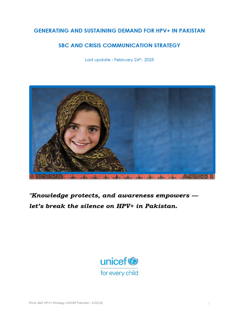 UNICEF's HPV Vaccine Demand Strategy | PDF | Cervical Cancer | Women's ...