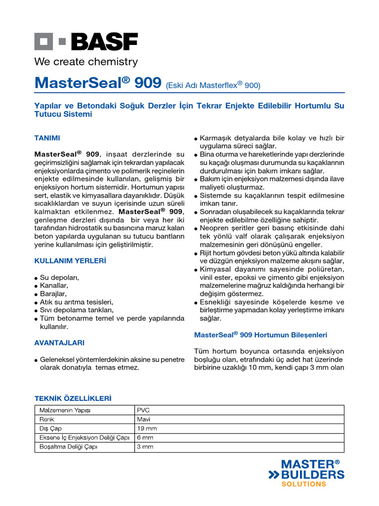 MasterSeal®-909-Eski-Adı-MasterFlex®-900 | PDF