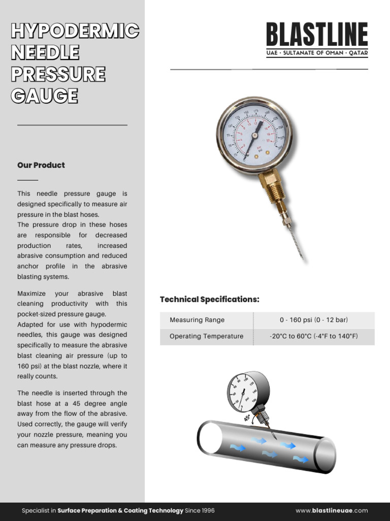 BL 102 Hypodermic Needle Pressure Gauge | PDF