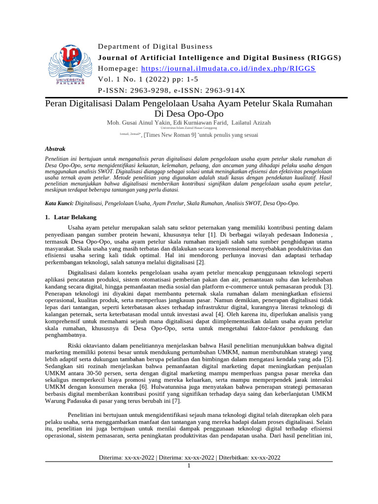 New Template RIGGS 3 Indonesia | PDF