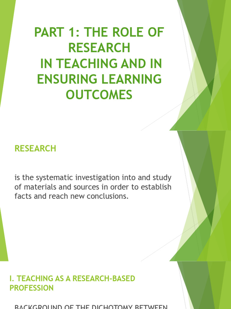 Research's Impact on Teaching Outcomes | PDF | Educational Assessment ...
