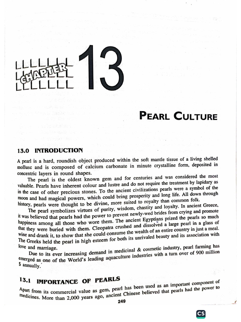 Notes - 6324 - Pearl Culture UNIT III | PDF
