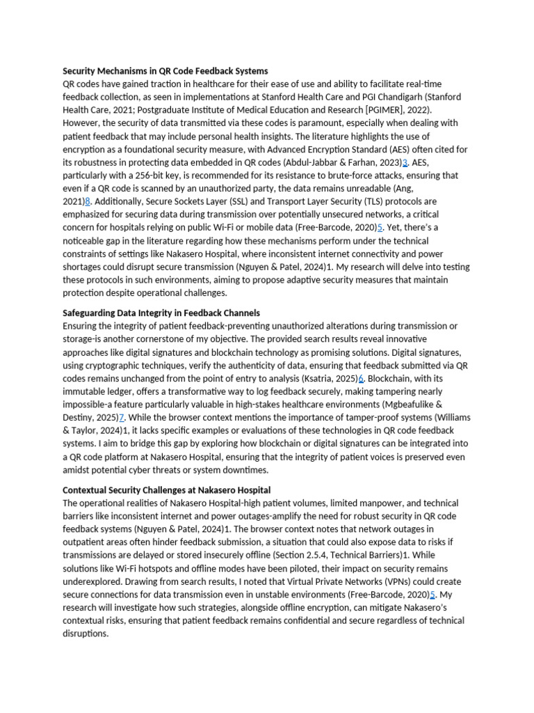 Security Mechanisms in QR Code Feedback Systems | PDF | Security ...