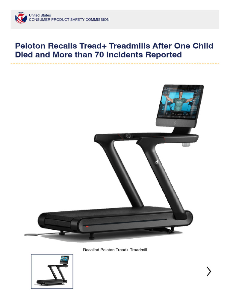 Peloton Recalls Tread+ Treadmills After One Child Died and More Than 70 ...