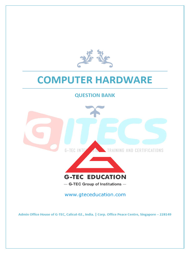 QB - Computer Hardware - Ver 1.0 | PDF | Booting | Computer Data Storage