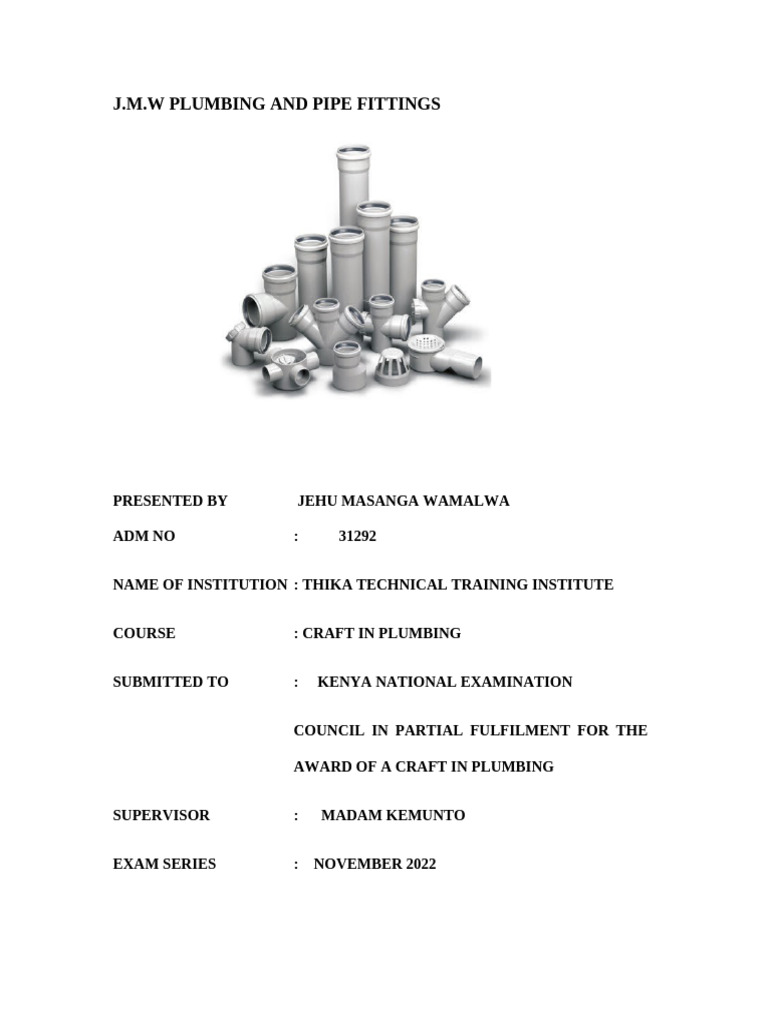 J.M.W Plumbing and Pipe Fittings | PDF | Plumbing | Employment