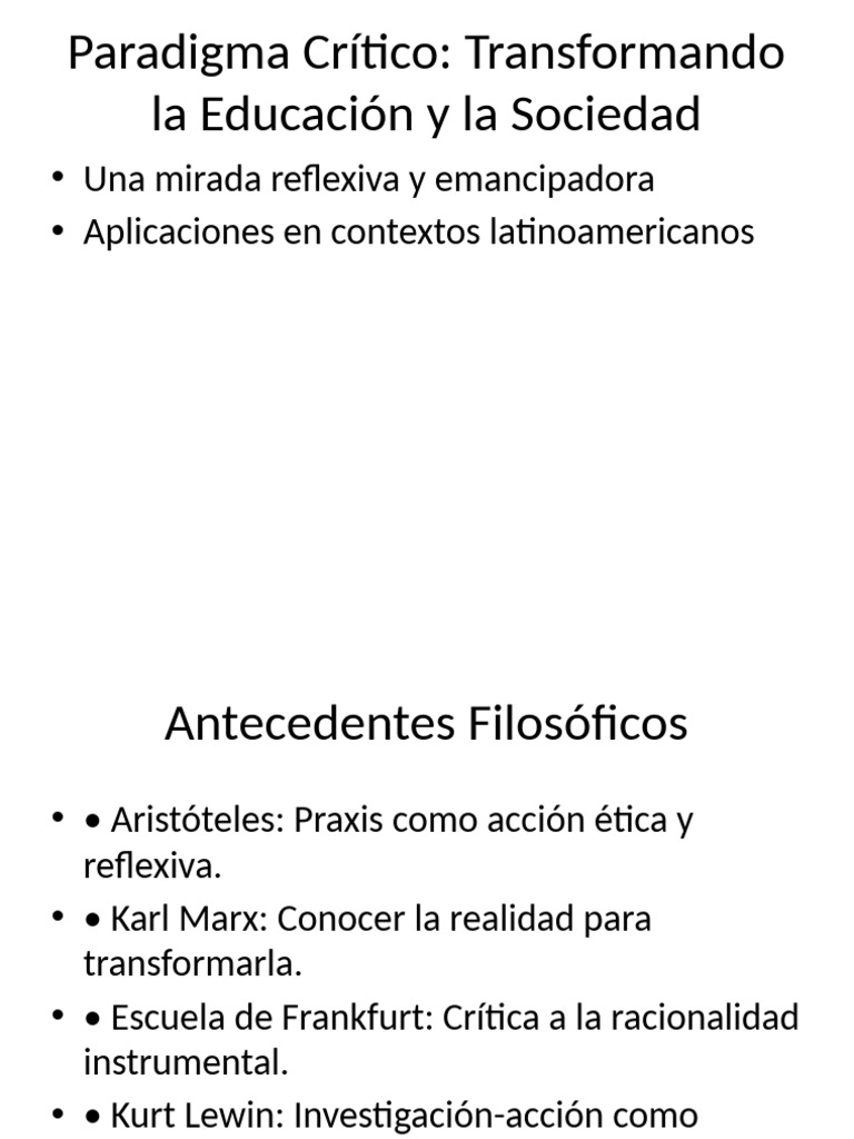 Paradigma Critico Presentacion | PDF