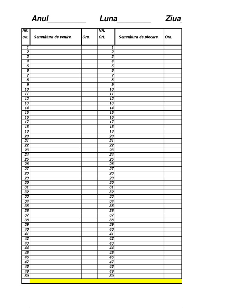 Model Condica Prezenta