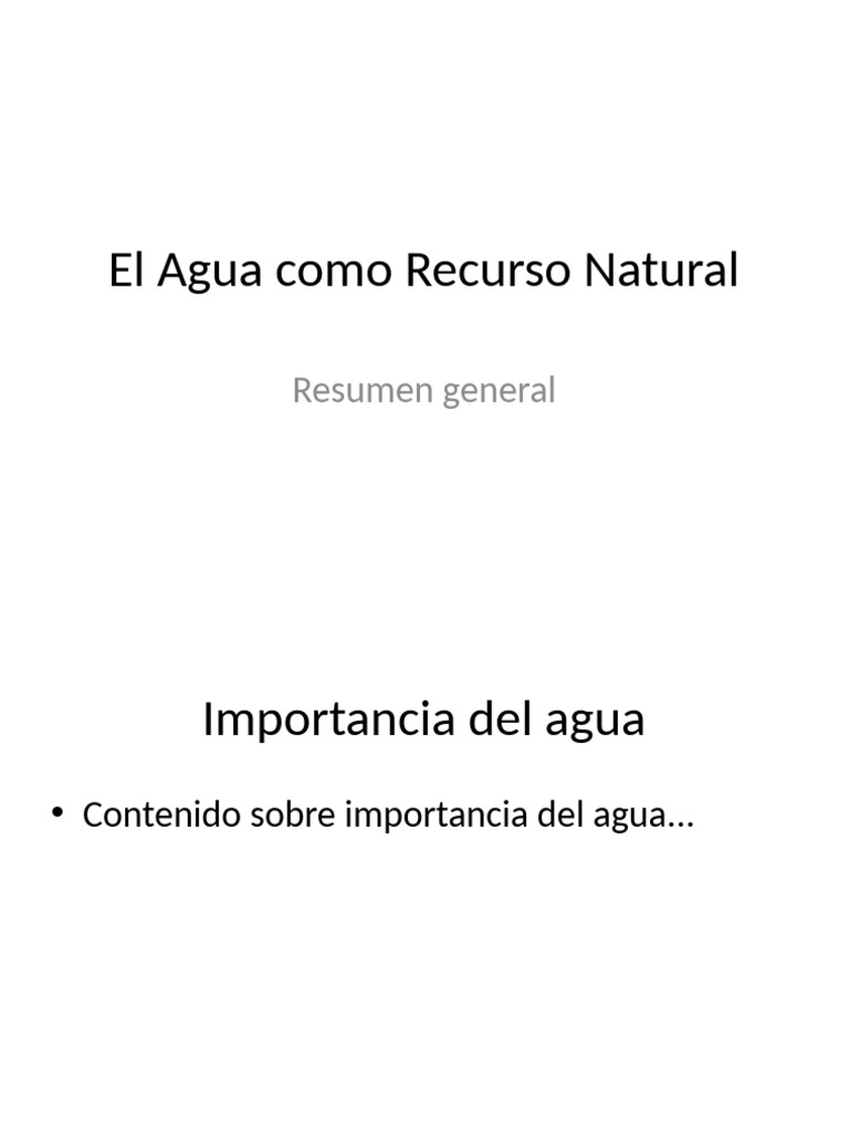 12 - El - Agua - Como - Recurso - Natural Power Definitivo | PDF