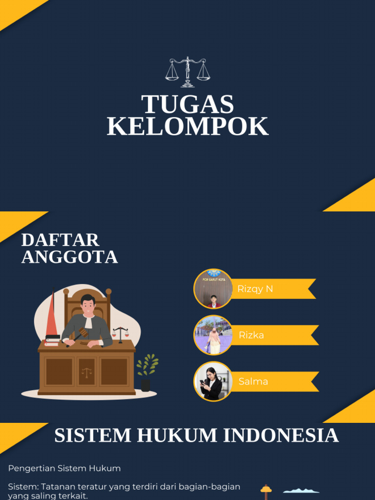 Biru Gelap Dan Kuning Illustrasi Hukum Presentasi Tugas Kelompok | PDF