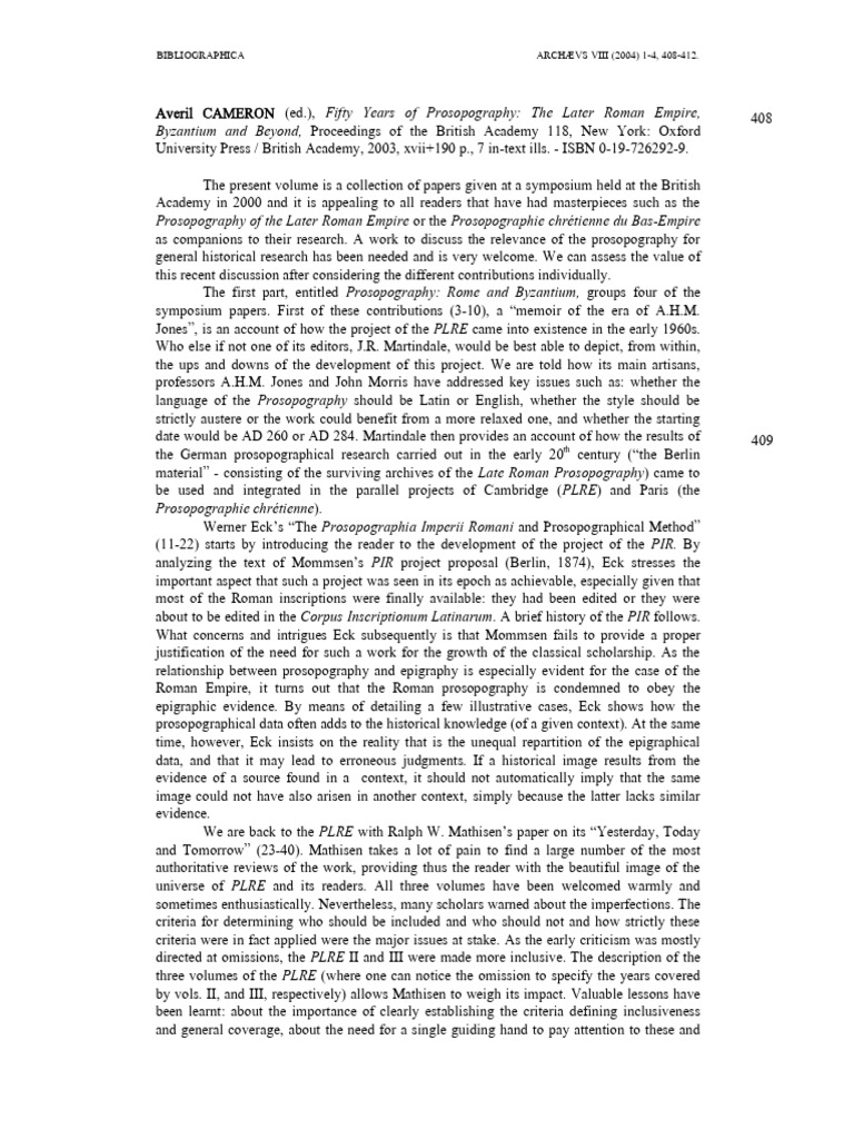 Cameron, Fifty Years of Prosopography | PDF | Heresy | Epigraphy