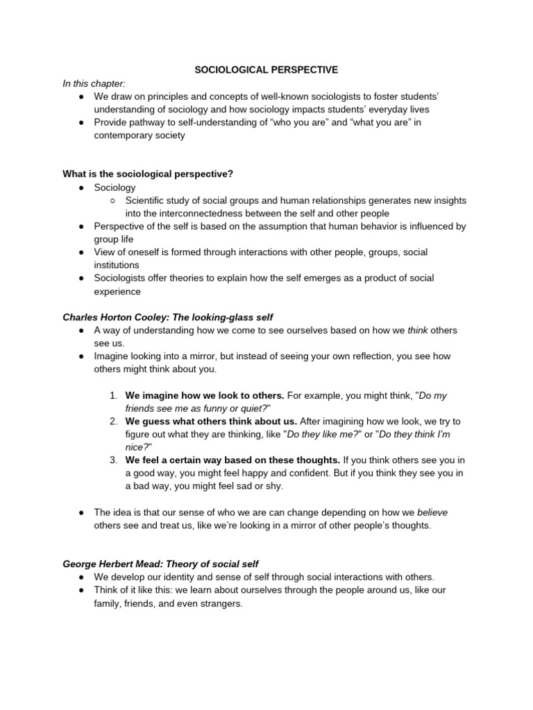 SOCIOLOGICAL PERSPECTIVE T | PDF | Sociology | Identity (Social Science)
