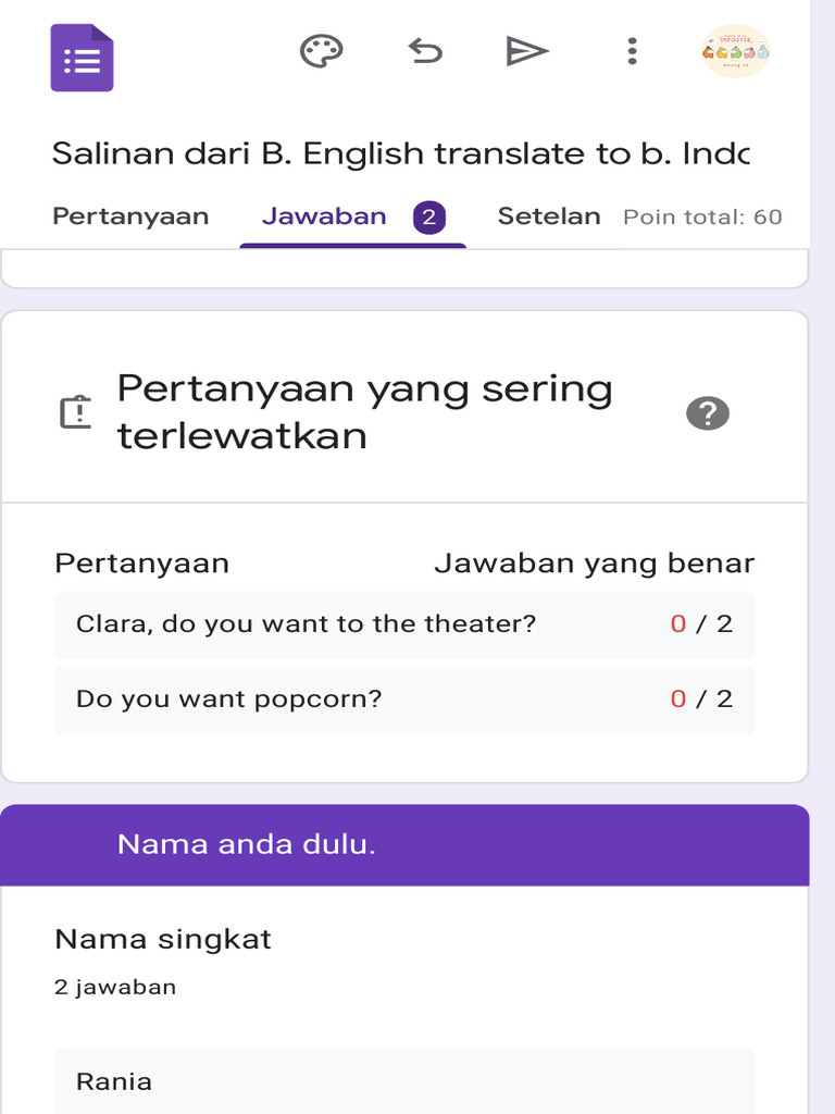 Salinan Dari B. English Translate To B. Indo - Go | PDF