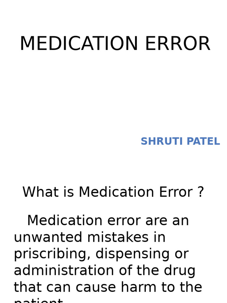 Medication Error | PDF