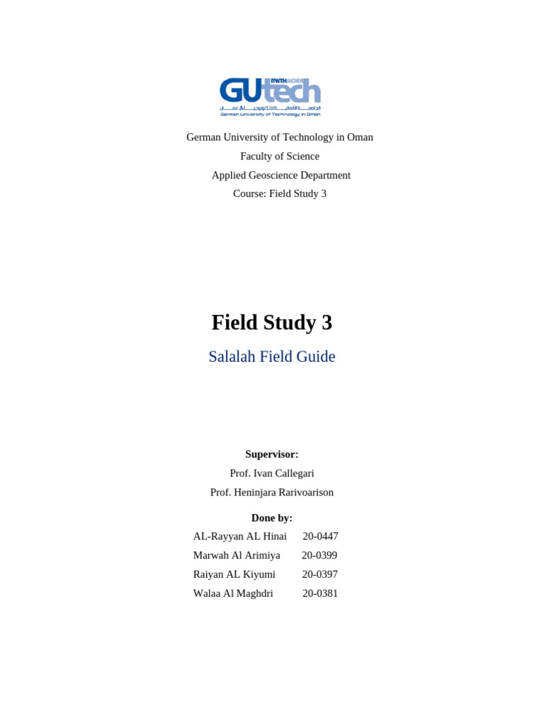 Field Study 3 Report | PDF | Clastic Rock | Rock (Geology)