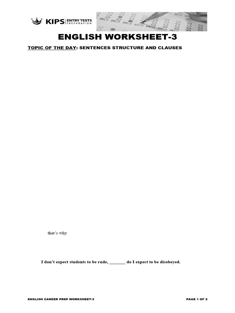 English Sentences Structure and Clauses | PDF | Sentence (Linguistics ...