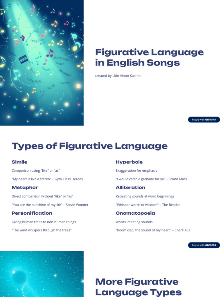 Figurative Language in English Songs | PDF