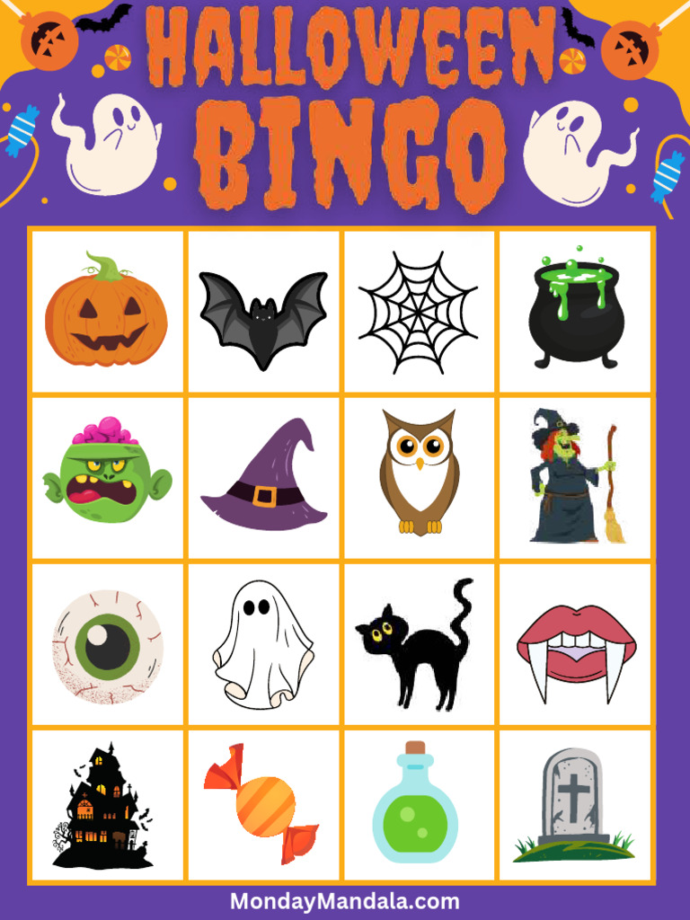 Halloween Bingo 4x4 30 Pages | PDF