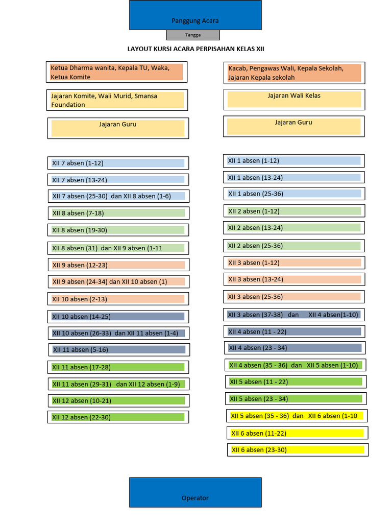 Layout Kursi Acara Perpisahan Kelas Xii | PDF