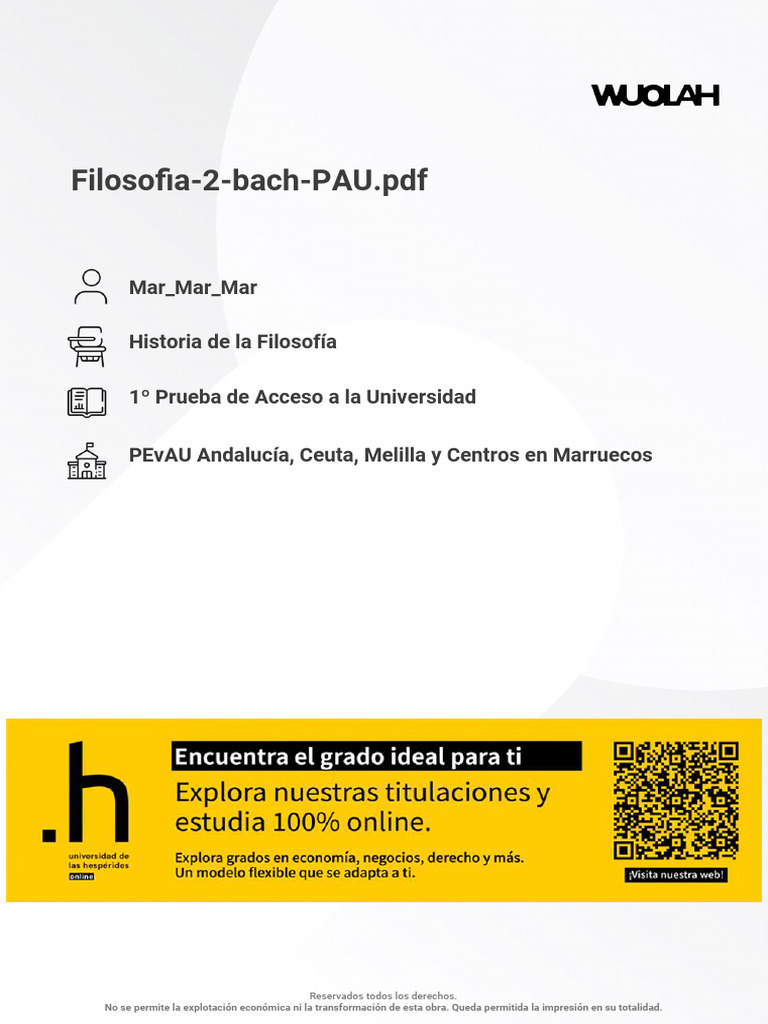 Wuolah Free Filosofia 2 Bach PAU | PDF | Platón | René Descartes