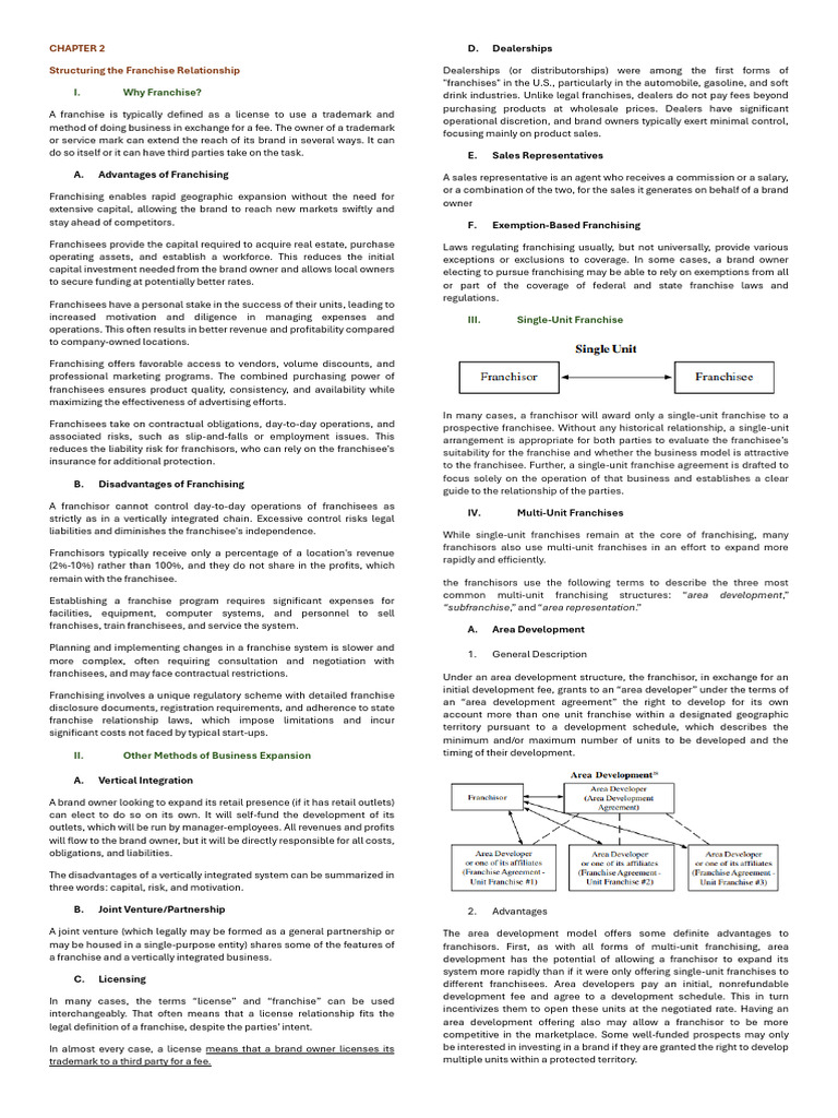 CHAPTER 2 Franchising COMPLETE | PDF | Franchising | Business