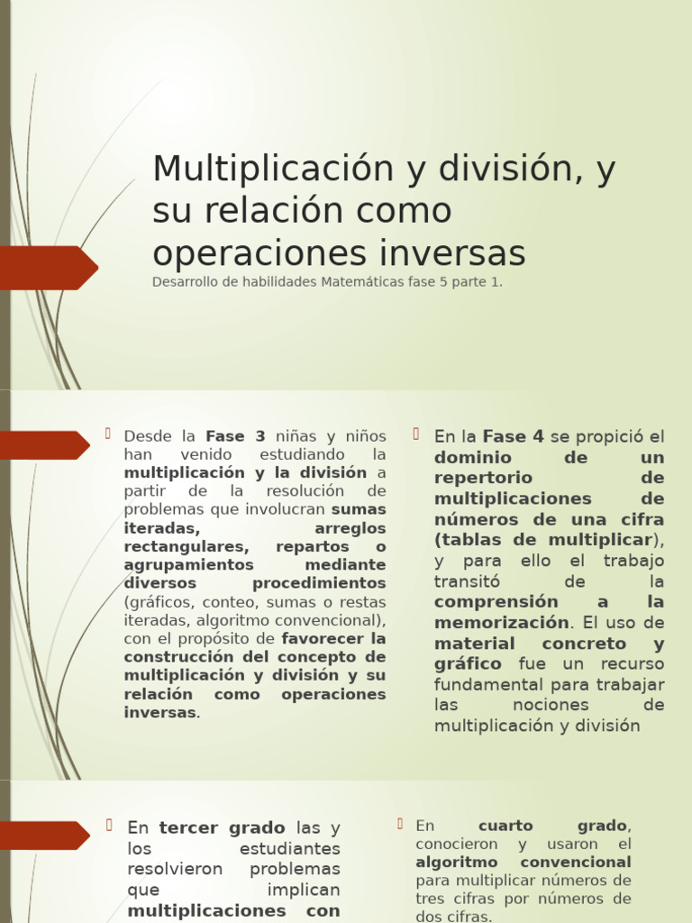 Multiplicación y División, y Su - 123131 | PDF | División (Matemáticas ...