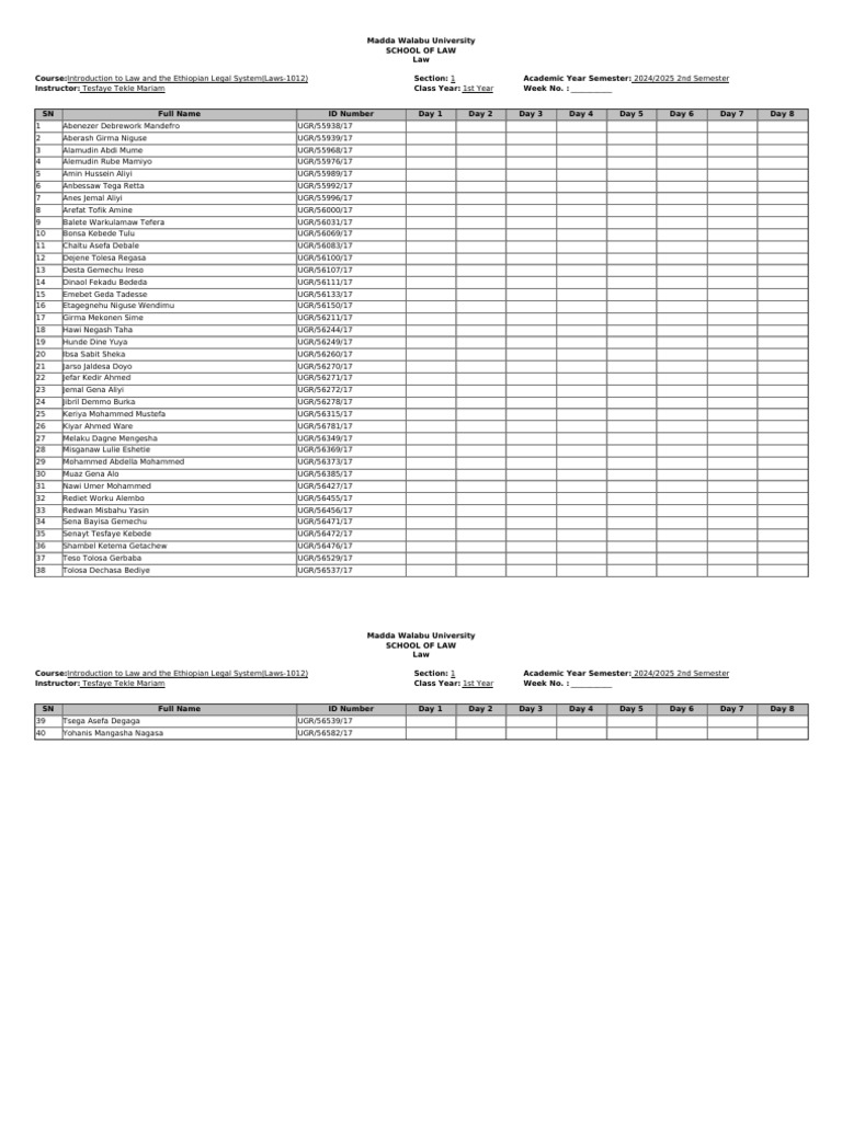 Show Attendance List | PDF