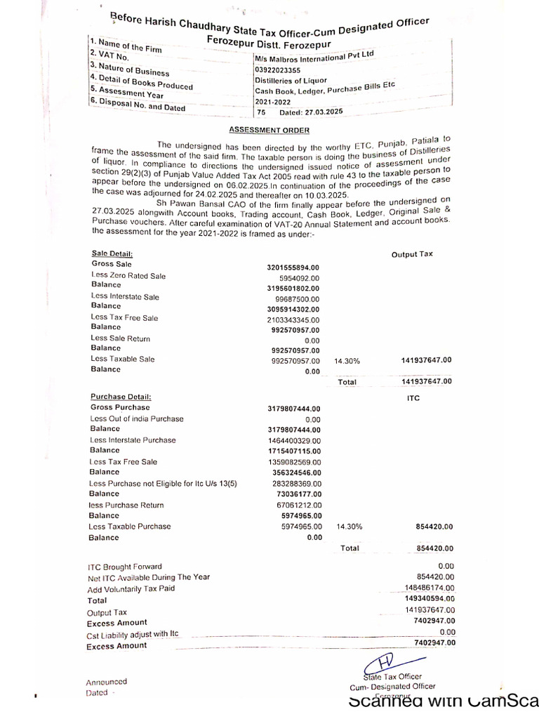 Assessment Order Mipl | PDF