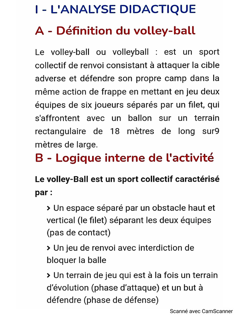 Analyse Et Traitement Didactique Volley Ball | PDF