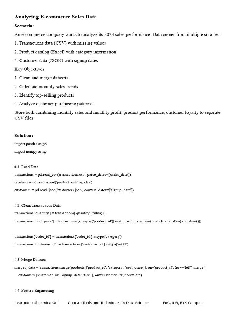 A Real World Scenario Solution Using Pandas | PDF | Data