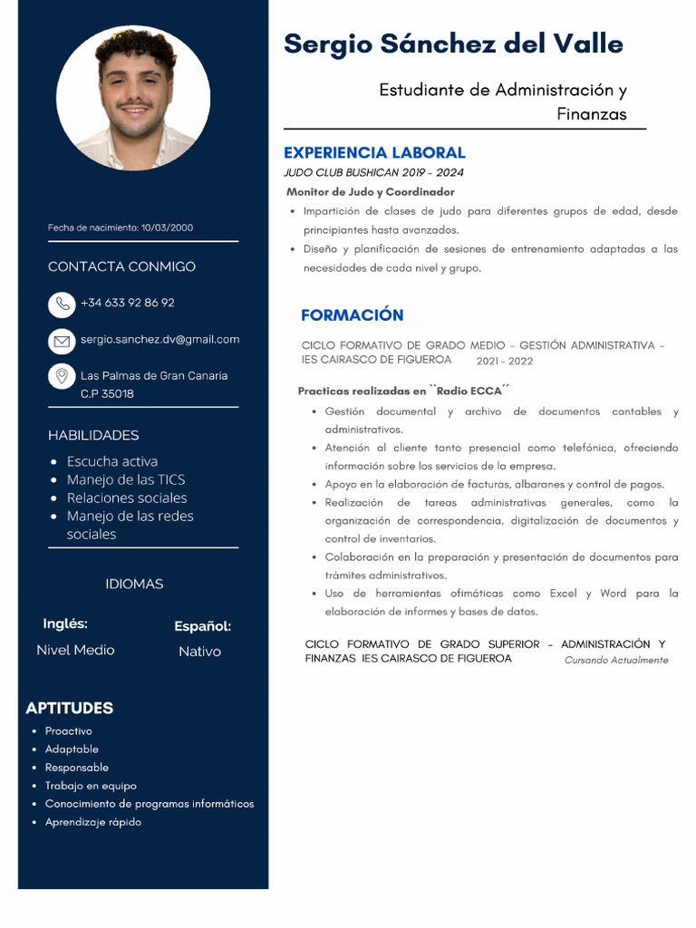 Currículum Corporativo Minimalista Azul Marino | PDF