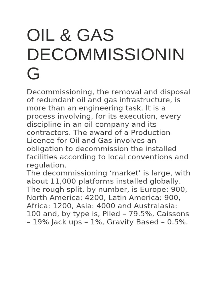 UK Oil & Gas Decommissioning Overview | PDF | Taxes | Infrastructure