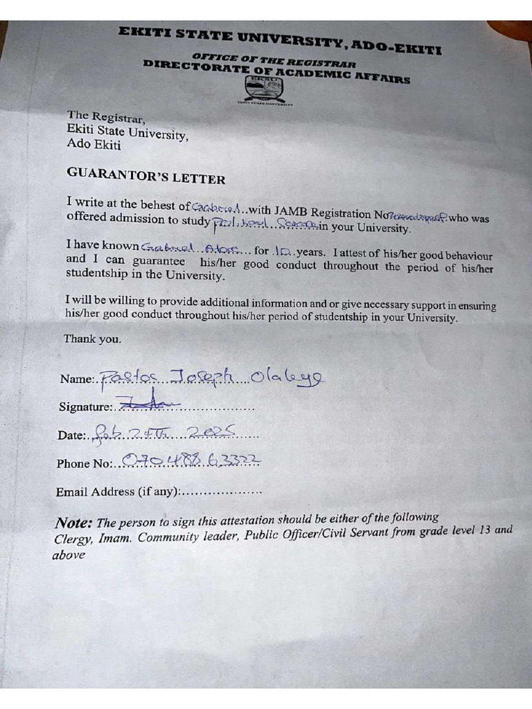 Guarantor Letter | PDF