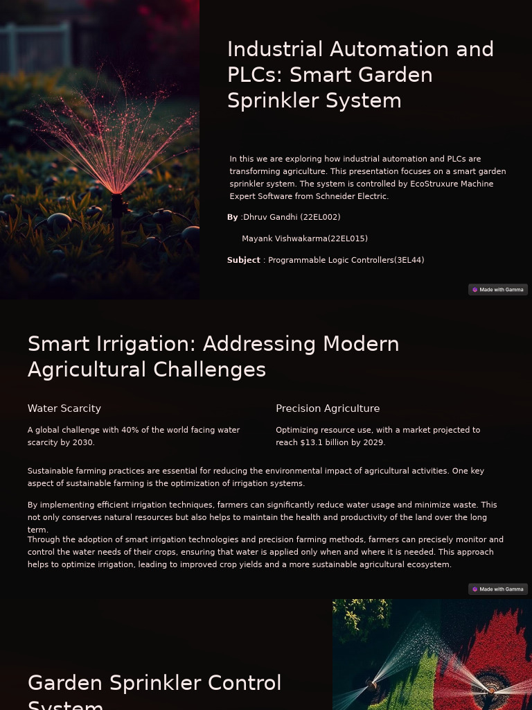 Industrial Automation and PLCs Smart Garden Sprinkler System1 | PDF ...