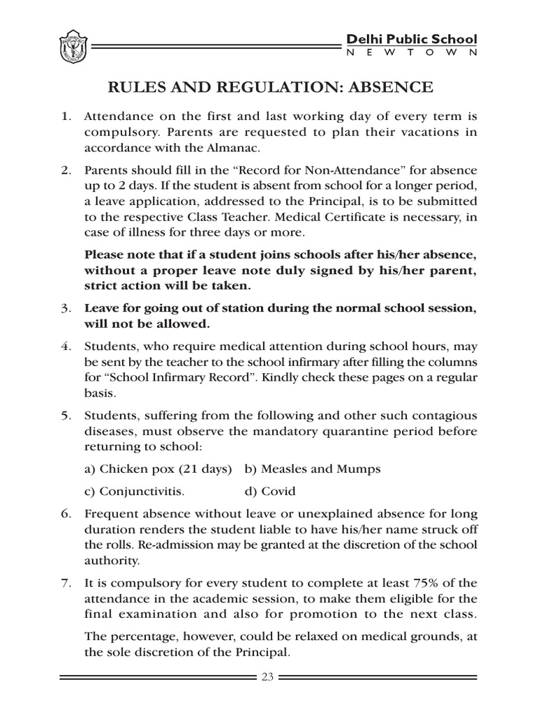 Attendance Rules and Regulations Guide | PDF