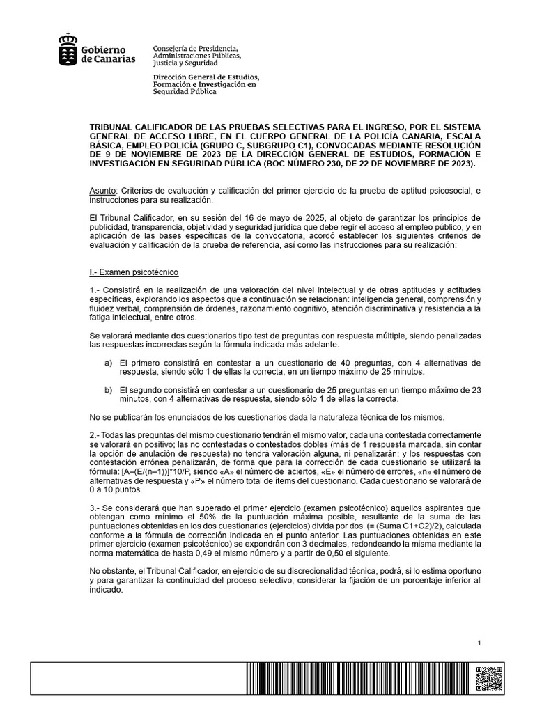 Criterios e Instrucciones 1er. Ejercicio Prueba Psicosocial | PDF | Cuestionario | Inteligencia