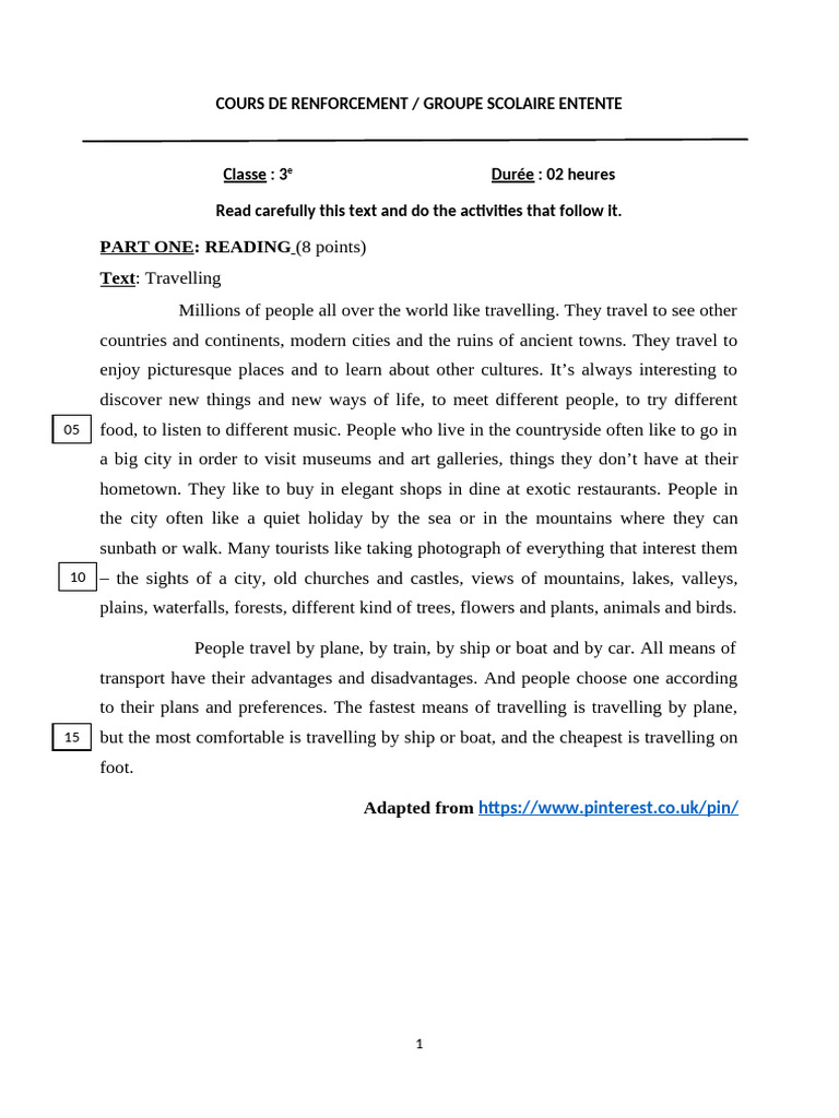 Cours de Renforcement Anglais | PDF