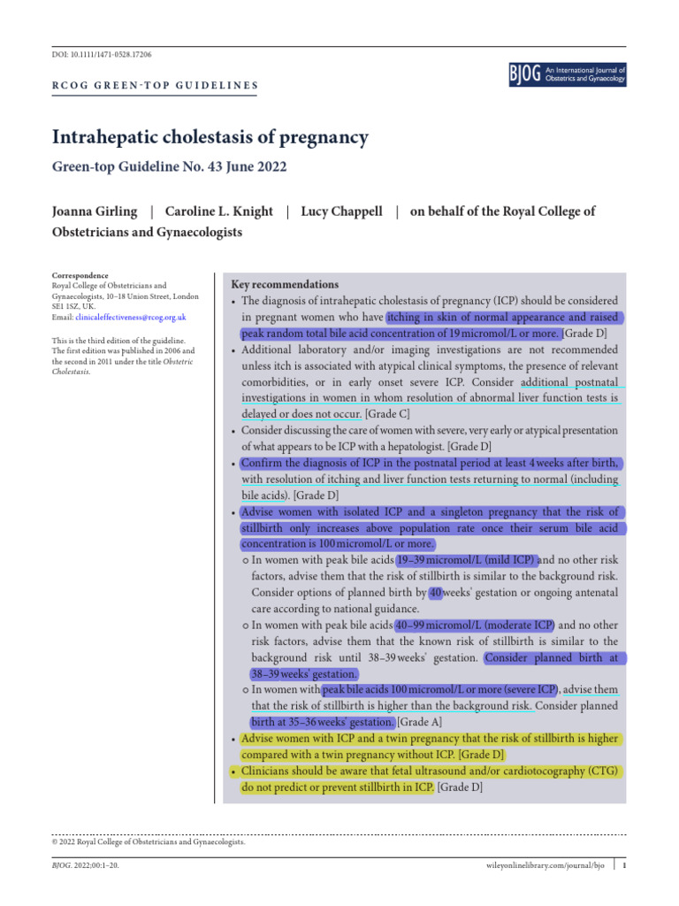 BJOG - 2022 - Girling - Intrahepatic Cholestasis of Pregnancy-6-2 | PDF ...