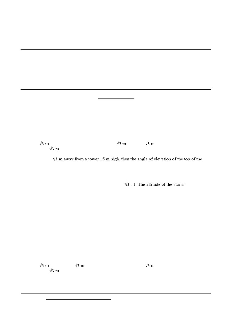 Trigonometry Applications in Geometry | PDF | Shadow | Angle