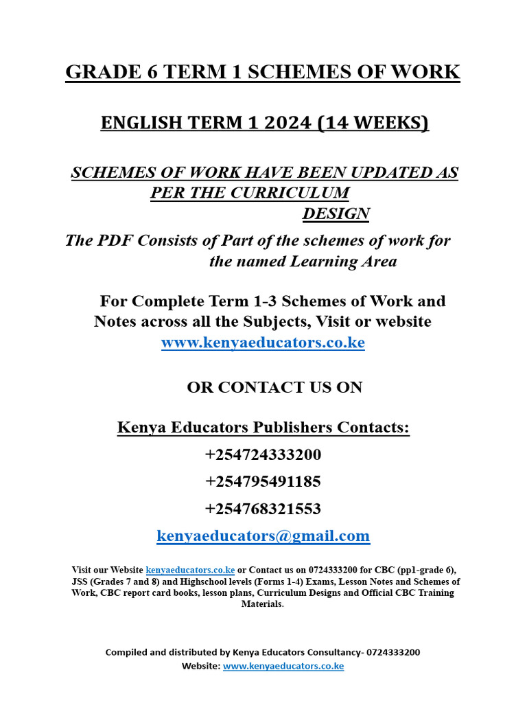 Eng Grade 6 Term 1 Sow 2024 | PDF | Vocabulary | English Language