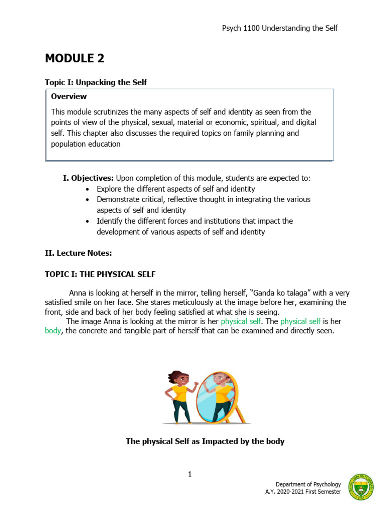 NEW-MODULE 2a Unpacking The Self-Anna-Physical Self | PDF | Menstrual ...