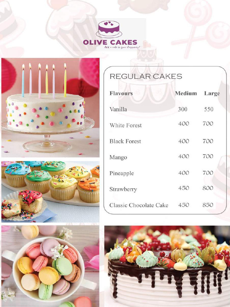 Olive Cakes Menu | PDF